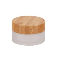 China 10ml 30ml 50ml 100ml 150ml 200ml 250ml Frosted Glass Cream Jar With Bamboo Lid for sale