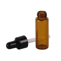 China 1ml 2ml 3ml 4ml 5ml Amber Mini Glass Dropper Bottles Essential Oil Sample Dropper Bottle for sale