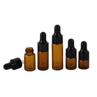 China 1ml 2ml 3ml 4ml 5ml Amber Mini Glass Dropper Bottles Essential Oil Sample Dropper Bottle for sale