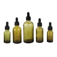 China Olive Green Glass Tincture Bottles Essential Oil Glass Dropper Bottles 5ml 10ml 15ml 20ml 30ml for sale