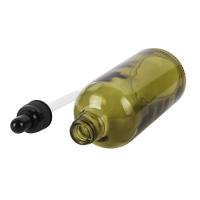 China Olive Green Glass Tincture Bottles Essential Oil Glass Dropper Bottles 5ml 10ml 15ml 20ml 30ml for sale