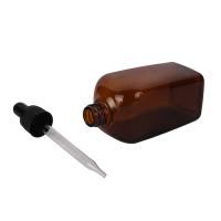 China Thick Square Amber Glass Dropper Bottle 5ml 10ml 15ml 20ml 30ml 50ml 100ml for sale