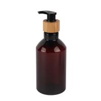 China 200ml 300ml 500ml Amber PET Plastic Bottles Bathroom Shampoo And Conditioner Dispenser Set for sale