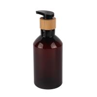 China 200ml 300ml 500ml Refillable Amber Bottles Slanted Shoulder PET Plastic Bottle For Lotion for sale