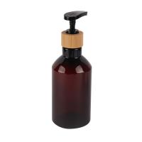 China 200ml 300ml 500ml Refillable Amber Bottles Slanted Shoulder PET Plastic Bottle For Lotion for sale