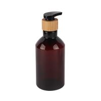 China 200ml 300ml 500ml Refillable Amber Bottles Slanted Shoulder PET Plastic Bottle For Lotion for sale
