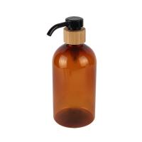 China Long Nozzle Bamboo Lotion Pump Bottle 200ml 300ml 500ml Cosmetic PET Bottle for sale