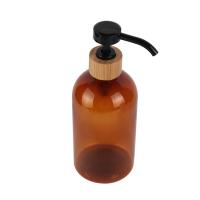 China Long Nozzle Bamboo Lotion Pump Bottle 200ml 300ml 500ml Cosmetic PET Bottle for sale