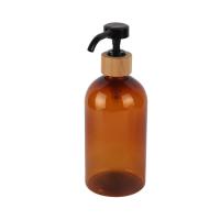 China Long Nozzle Bamboo Lotion Pump Bottle 200ml 300ml 500ml Cosmetic PET Bottle for sale