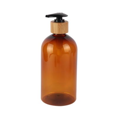 China 200ml 300ml 500ml Cosmetic Lotion Bottle 7oz 10oz 16oz Refillable Amber PET Lotion Bottle for sale