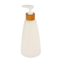 China 200ml 300ml 500ml 7oz 10oz 16oz Refillable Conical HDPE Lotion Bottle With Natural Bamboo for sale