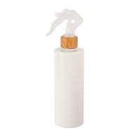 China White Flat Shoulders PET Natural Bamboo Trigger Spray Bottle For Perfume Toner for sale