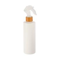 China White Flat Shoulders PET Natural Bamboo Trigger Spray Bottle For Perfume Toner for sale