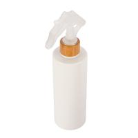 China White Flat Shoulders PET Natural Bamboo Trigger Spray Bottle For Perfume Toner for sale