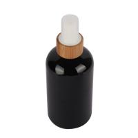 China Round Shoulder Cosmetic Spray Bottle Natural Bamboo PET Perfume Spray Bottle for sale
