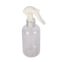 China Luxury Transparent Spray Bottle Round Shoulder PET Anodized Aluminum Trigger Spray Bottle for sale
