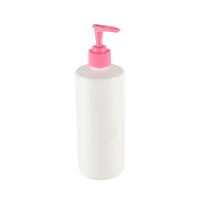 China 500ML Pink Lotion Pump Bottle Flat Shouldered 250ml Plastic PET Shampoo Pump Bottle for sale