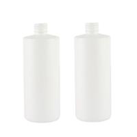 China 500ML Pink Lotion Pump Bottle Flat Shouldered 250ml Plastic PET Shampoo Pump Bottle for sale