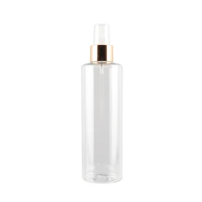 China Mirror Finish Cosmetic Spray Bottle 24/410 250ml Transparent PET Toner Sprayer Bottle for sale