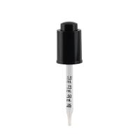 China Matte Black Plastic Cosmetic Dropper 20/410 Press Type Glass Graduated Pipette for sale