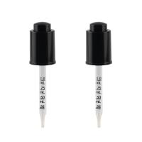 China Matte Black Plastic Cosmetic Dropper 20/410 Press Type Glass Graduated Pipette for sale
