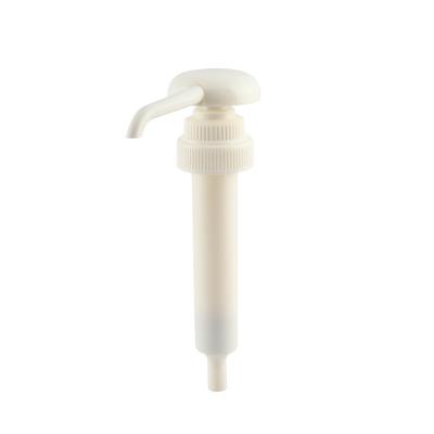 China White Quantitative Thick Jam And Syrup Dispenser Pump Hand Press Food Grade Plastic for sale