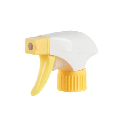 China Yellow PP All Plastic Trigger Sprayer 28/410 Metal Mesh Foam Trigger Sprayer for sale