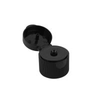 China PP Plastic Flip Top Cap 24/410 Matte Black Ribbed Cosmetic Lotion Bottle Cap for sale
