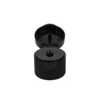 China PP Plastic Flip Top Cap 24/410 Matte Black Ribbed Cosmetic Lotion Bottle Cap for sale