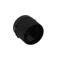 China PP Plastic Flip Top Cap 24/410 Matte Black Ribbed Cosmetic Lotion Bottle Cap for sale