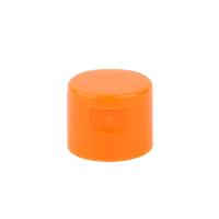 China Orange 24/410 Plastic Flip Top Bottle Lids For Cosmetics Sunscreen And Shampoo for sale