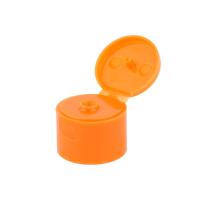 China Orange 24/410 Plastic Flip Top Bottle Lids For Cosmetics Sunscreen And Shampoo for sale