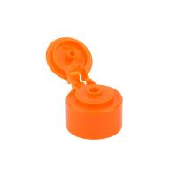 China Orange 24/410 Plastic PP Flip Top Bottle Cap For Shampoo And Toothpaste Bottles for sale