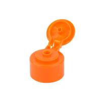 China Orange 24/410 Plastic PP Flip Top Bottle Cap For Shampoo And Toothpaste Bottles for sale