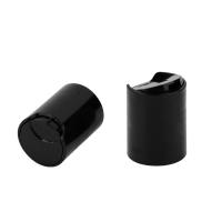 China Black 24/415 Disc Top Caps Press Type PP Cosmetic Bottle Caps For Lotion Packaging for sale