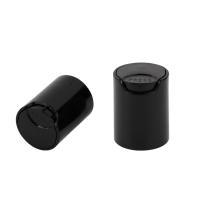 China Black 24/415 Disc Top Caps Press Type PP Cosmetic Bottle Caps For Lotion Packaging for sale