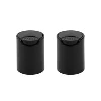 China Black 24/415 Disc Top Caps Press Type PP Cosmetic Bottle Caps For Lotion Packaging for sale