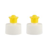 China White Yellow 24/410 Push Pull Cap For Plastic Cleanser Essence Bottle for sale