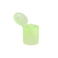 China Semi Transparent Green PP Plastic Flip Top Cap 24/410 For Lotion And Cleanser Essence for sale