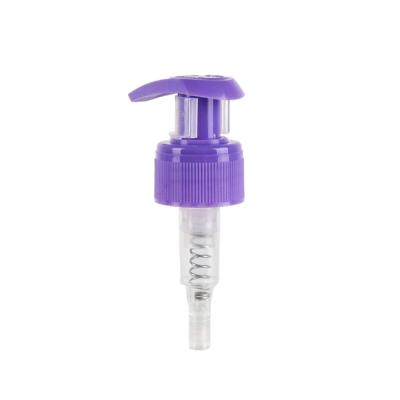 China Purple 28/410 Left Right Cream Lotion Pump Plastic Shampoo Lotion Pump for sale