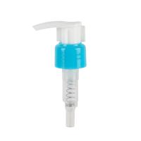China 28/410 Sky Blue Left Right Clip Lock Lotion Pump Smooth Matte Plastic Lotion Pump for sale
