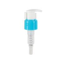China 28/410 Sky Blue Left Right Clip Lock Lotion Pump Smooth Matte Plastic Lotion Pump for sale