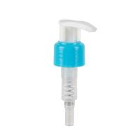China 28/410 Sky Blue Left Right Clip Lock Lotion Pump Smooth Matte Plastic Lotion Pump for sale