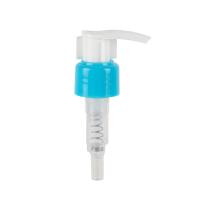 China 28/410 Sky Blue Left Right Clip Lock Lotion Pump Smooth Matte Plastic Lotion Pump for sale
