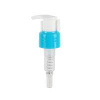 China 28/410 Sky Blue Left Right Clip Lock Lotion Pump Smooth Matte Plastic Lotion Pump for sale