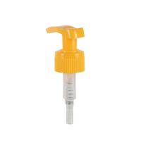 China Yellow Left Right Lock Pump 28/410 PP Plastic Lotion Pump Dispenser Customizable for sale
