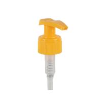 China Yellow Left Right Lock Pump 28/410 PP Plastic Lotion Pump Dispenser Customizable for sale