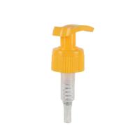China Yellow Left Right Lock Pump 28/410 PP Plastic Lotion Pump Dispenser Customizable for sale