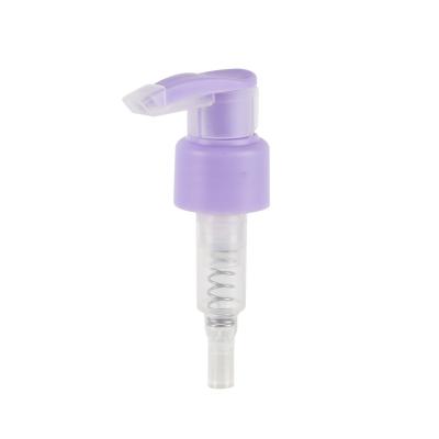 China Light Purple 24/410 Plastic Left Right Lock Cosmetic Lotion Pump Dispenser for sale
