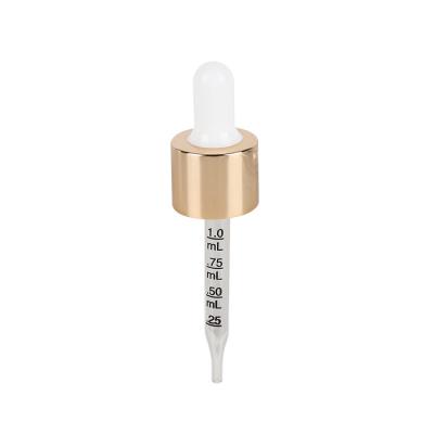 China Shiny Frosted Rubber Cosmetic Dropper 18/410 Essential Oil Graduated Glass Pipette for sale